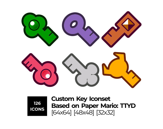 Custom Key Iconset - Paper Mario Style by LadyLuck