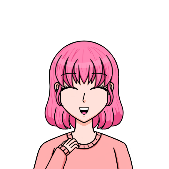 Pink girl dating sim sprites by Moon Fairy
