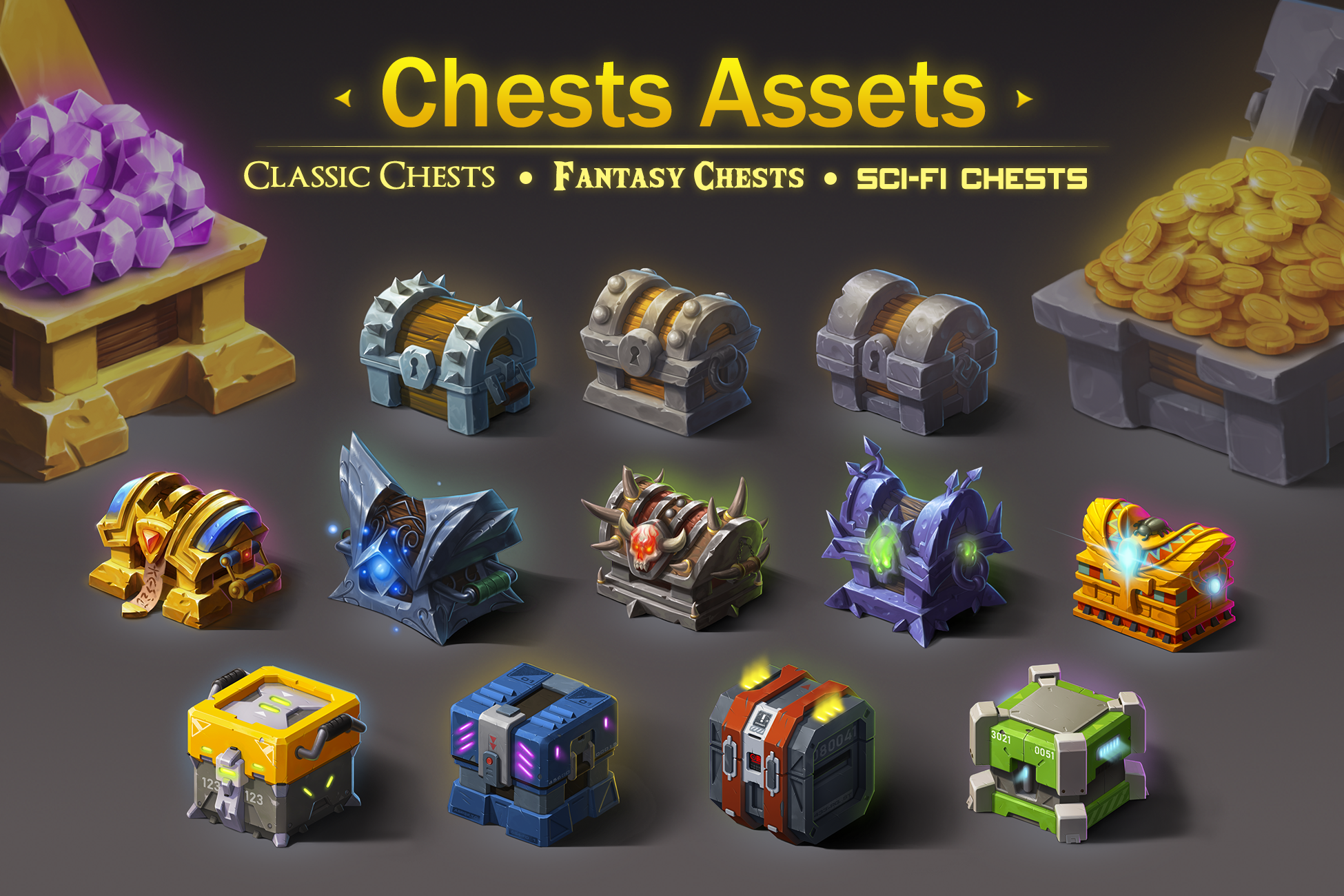 2D Chests Assets - Mega Pack by Moon Tribe