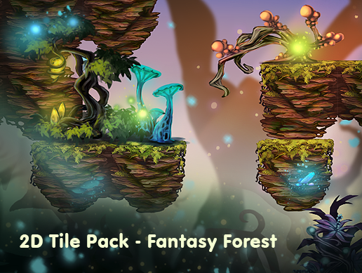 Fantasy Forest Environment – 2D Hand-Painted Tileset & Props by Moon Tribe