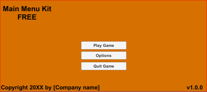Main Menu Kit Free for Unity by Jon Jon Games