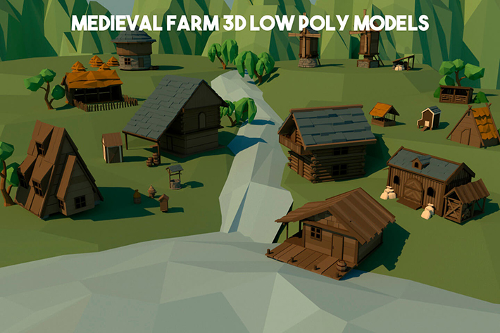 Medieval Farm 3D Low Poly Pack by Free Game Assets (GUI, Sprite, Tilesets)
