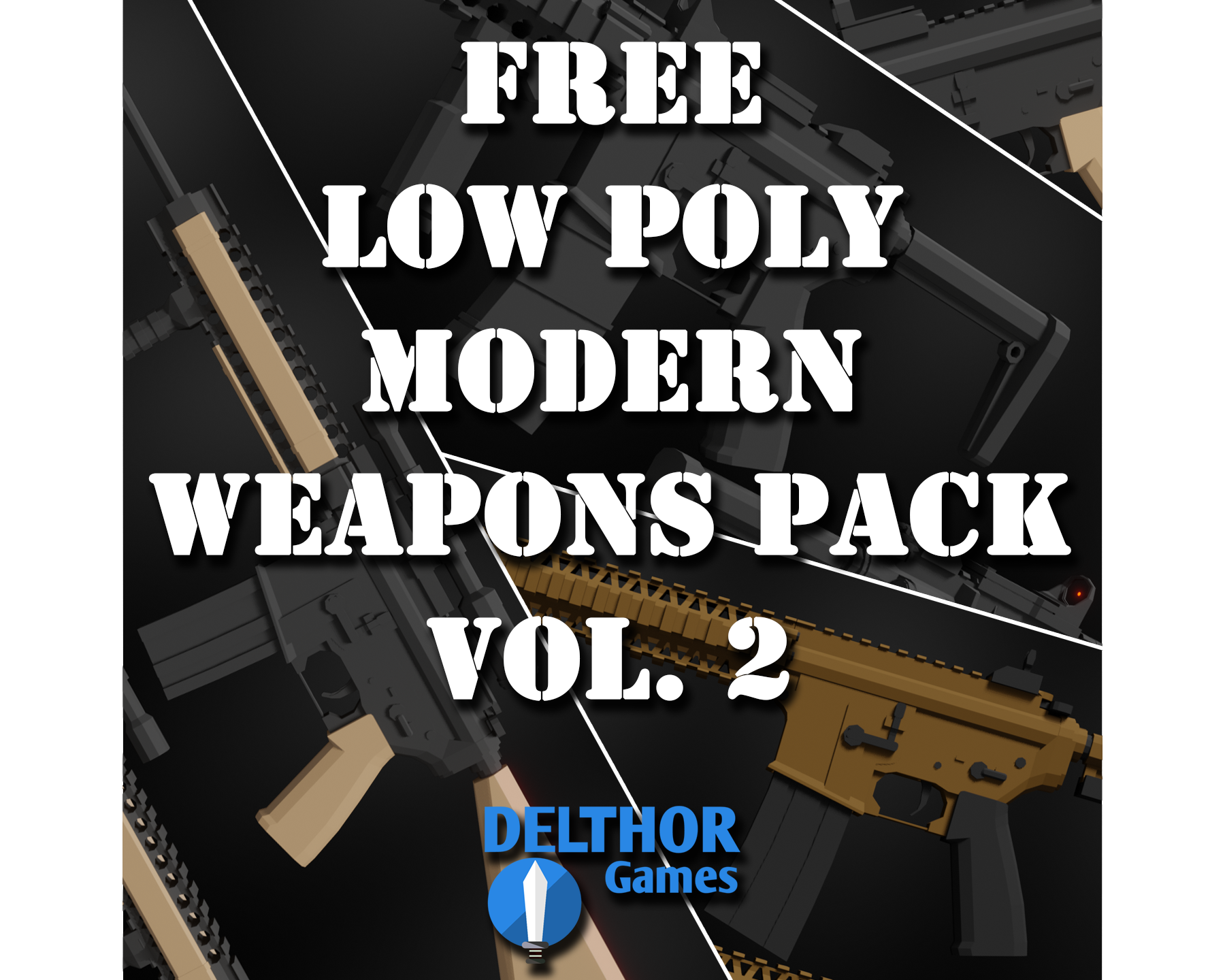 FREE Low Poly Guns Pack Vol. 2 by Delthor Games
