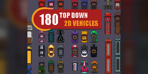 2D Top Down 180 Pixel Art Vehicles by Arludus