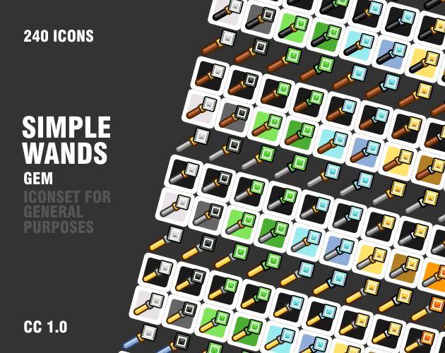 Simple Wand Iconset - Gem by LadyLuck