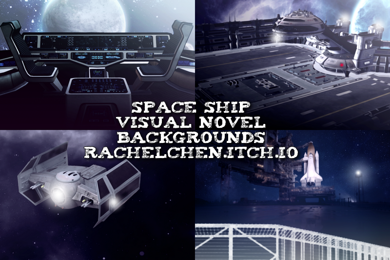 Space Ship Pack: 16 Visual Novel Backgrounds by Rachel Chen