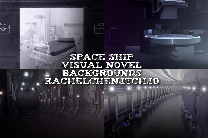 Space Ship Pack: 16 Visual Novel Backgrounds by Rachel Chen