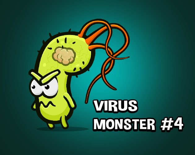 Virus monster 4 by Robert Brooks - gamedeveloperstudio.com