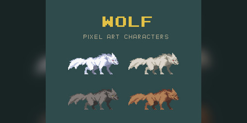 Wolf Pixel Art Character by sanctumpixel