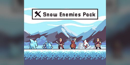 Snow Enemy 2D Sprites Pixel Art by Free Game Assets (GUI, Sprite, Tilesets)