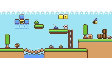 Simple platformer tileset 8x8 and 16x16 by m-beedesign