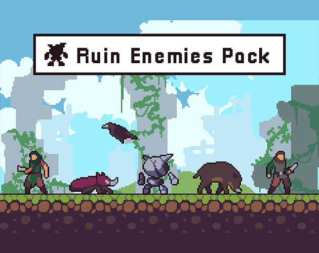 Pixel Art Ruin Enemy Sprite Sheets by Free Game Assets (GUI, Sprite ...