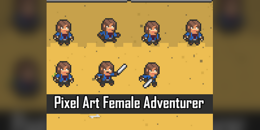 2D Pixel Art Female Adventurer Sprites by Elthen's Pixel Art Shop