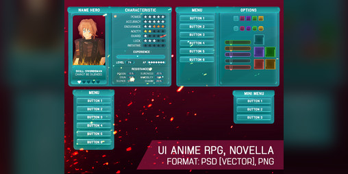 Assets: UI Anime RPG, Novella [Kit] by Wenrexa