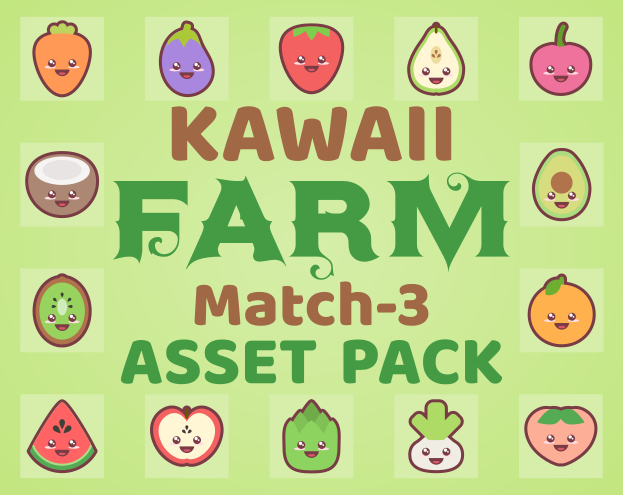 Kawaii Farm Match-3 Asset Pack by monixxy