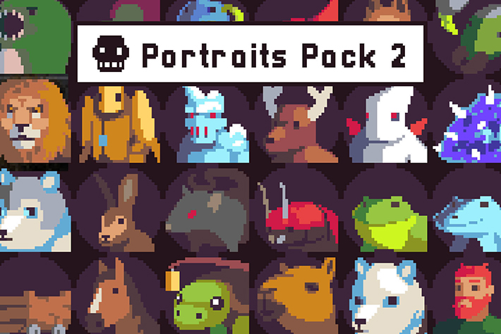 40 Portraits Pixel Art by Free Game Assets (GUI, Sprite, Tilesets)