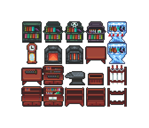 100 RPG Furniture Sprites by Pixel Creations