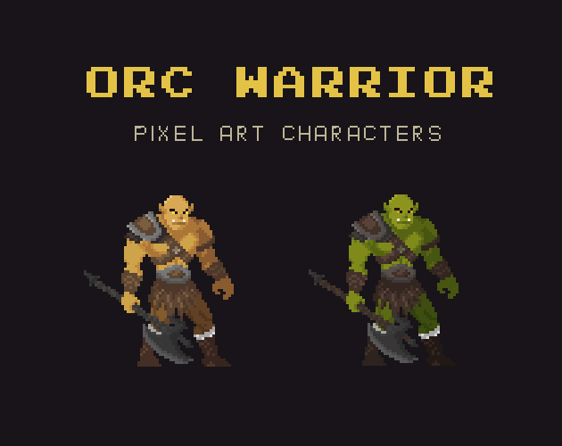 Orc Warrior Pixel Art Character by sanctumpixel