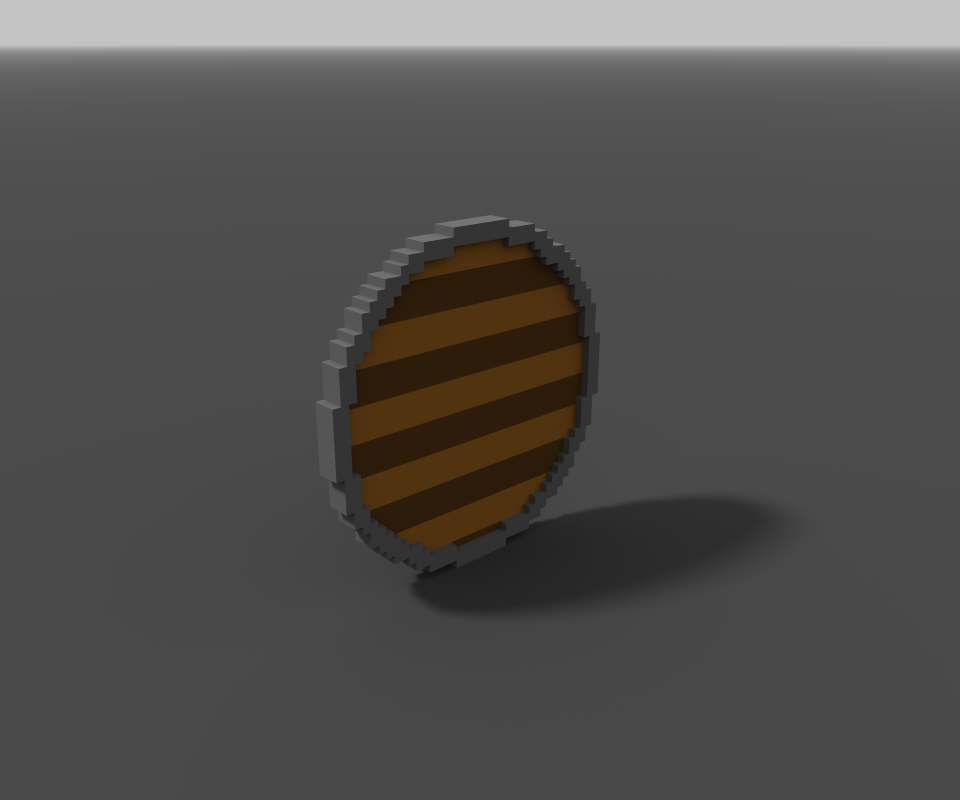 Voxel Wooden Shield by Craera