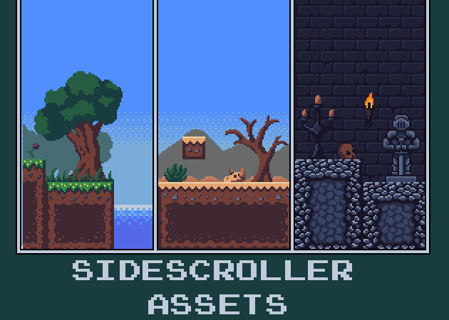 Platformer pixel art tileset pack by Akari21