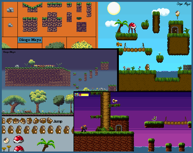 2D Sprite Bundle - Platformer, Trees, Run'n Gun by Diogo Maya