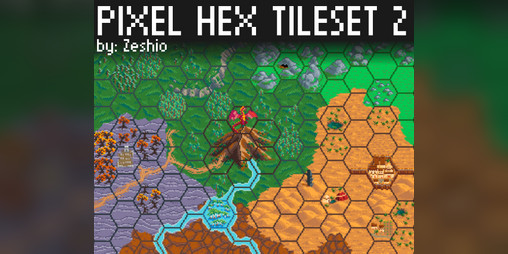Pixel Hex Tileset 2 by Zeshio