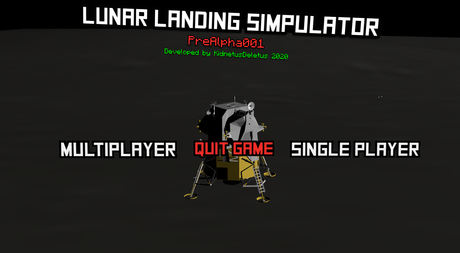 Lunar lander simpulator DEMO by KidnetusDeletus