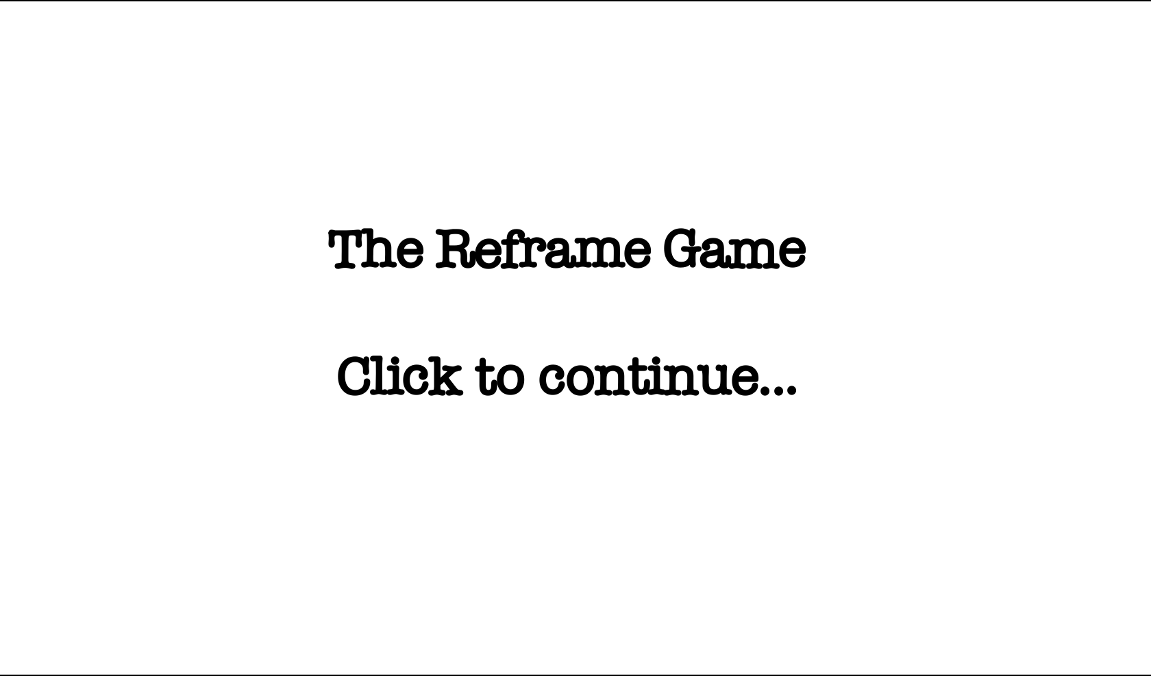 The Reframe Game by Syanic