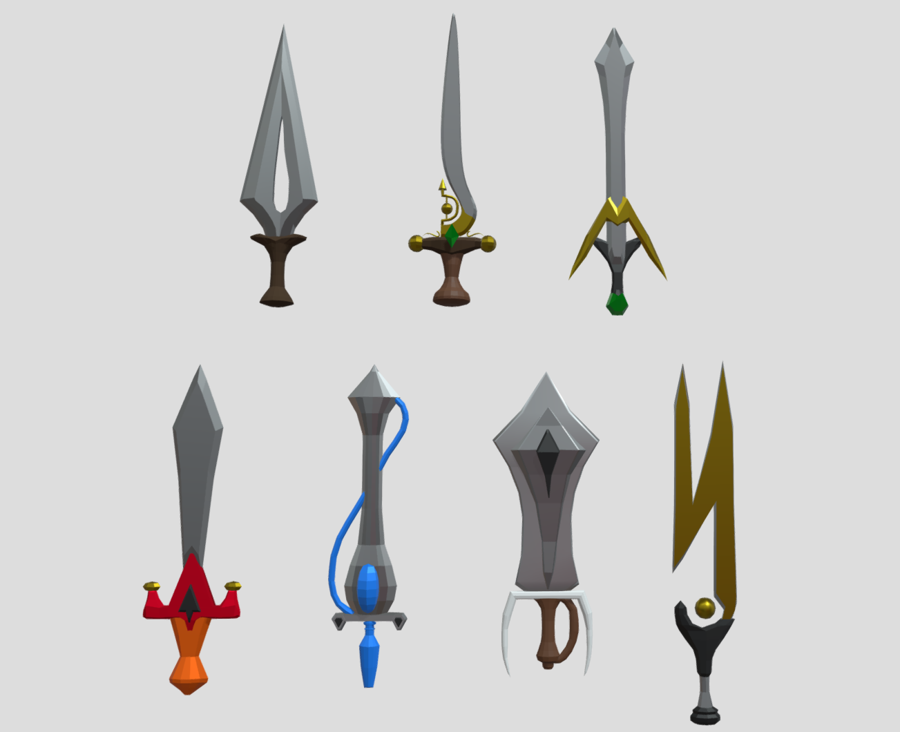Low-poly Swords by KumaSousa