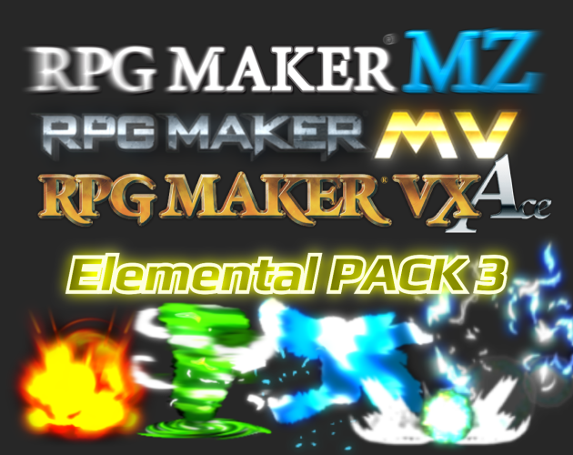 RPG Maker 8 Animations Pack - Elemental Pack 3 - For Any Engine ! by ...