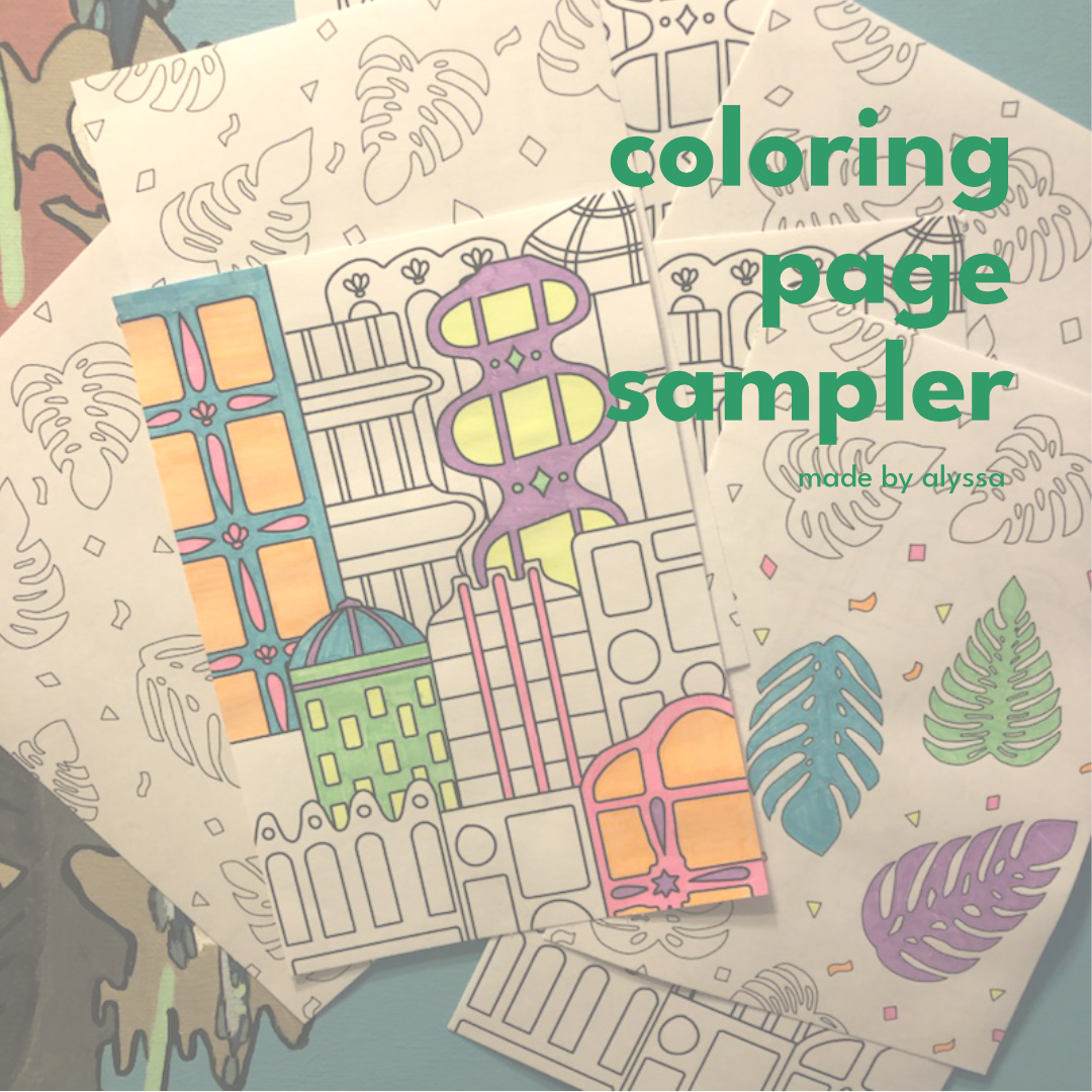 coloring page sampler by alyss.art