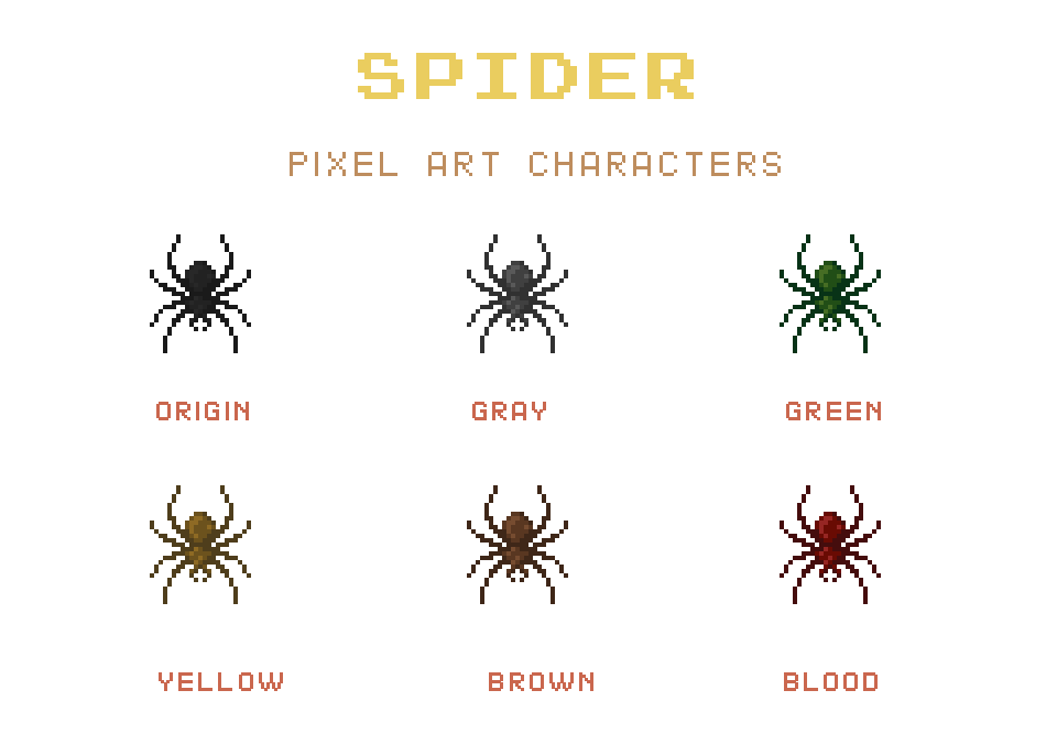 Spider Pixel Art Character by sanctumpixel