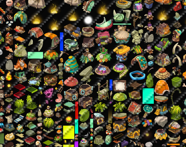 Game art material/UI material/cute Q version scene elements/house ...