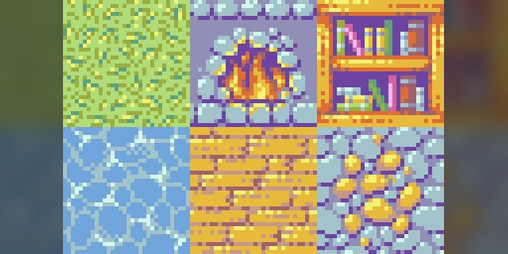 Minecraft-like pixel art textures by Wouter van Vugt