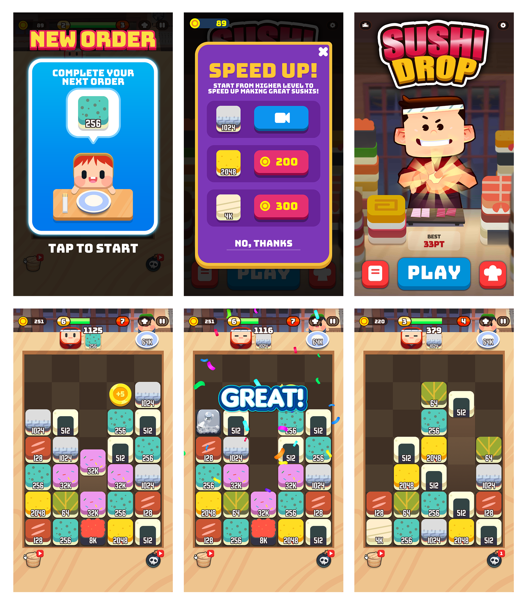 Sushi Drop (Merge Puzzle) by UNIT5