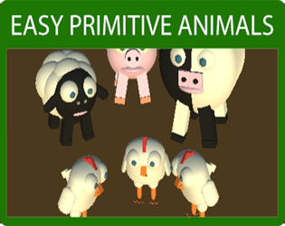 Easy Primitive Animals - Farm Edition (for Unity) by Bit Gamey