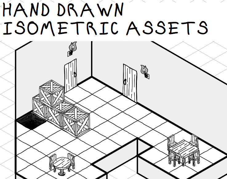 50+ Hand Drawn Isometric Dungeon Assets by MarkGosbell
