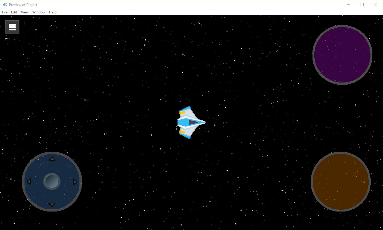 Multi-touch interface with floating virtual joystick and two types of ...