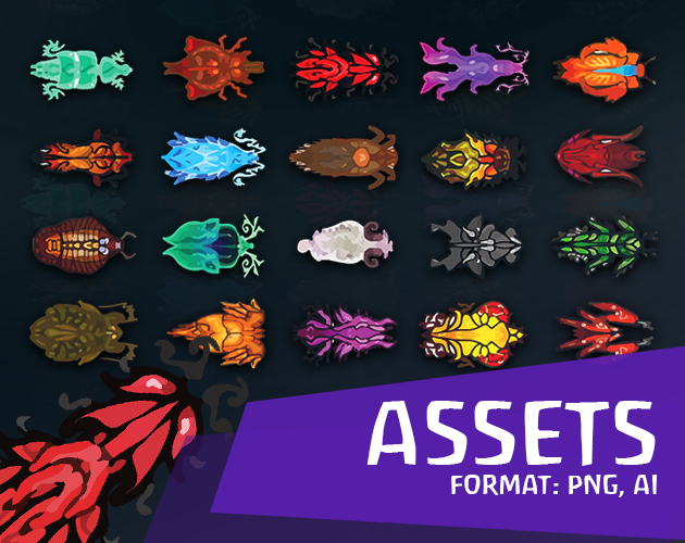 Assets: NPCs Beetles Cartoon by Wenrexa