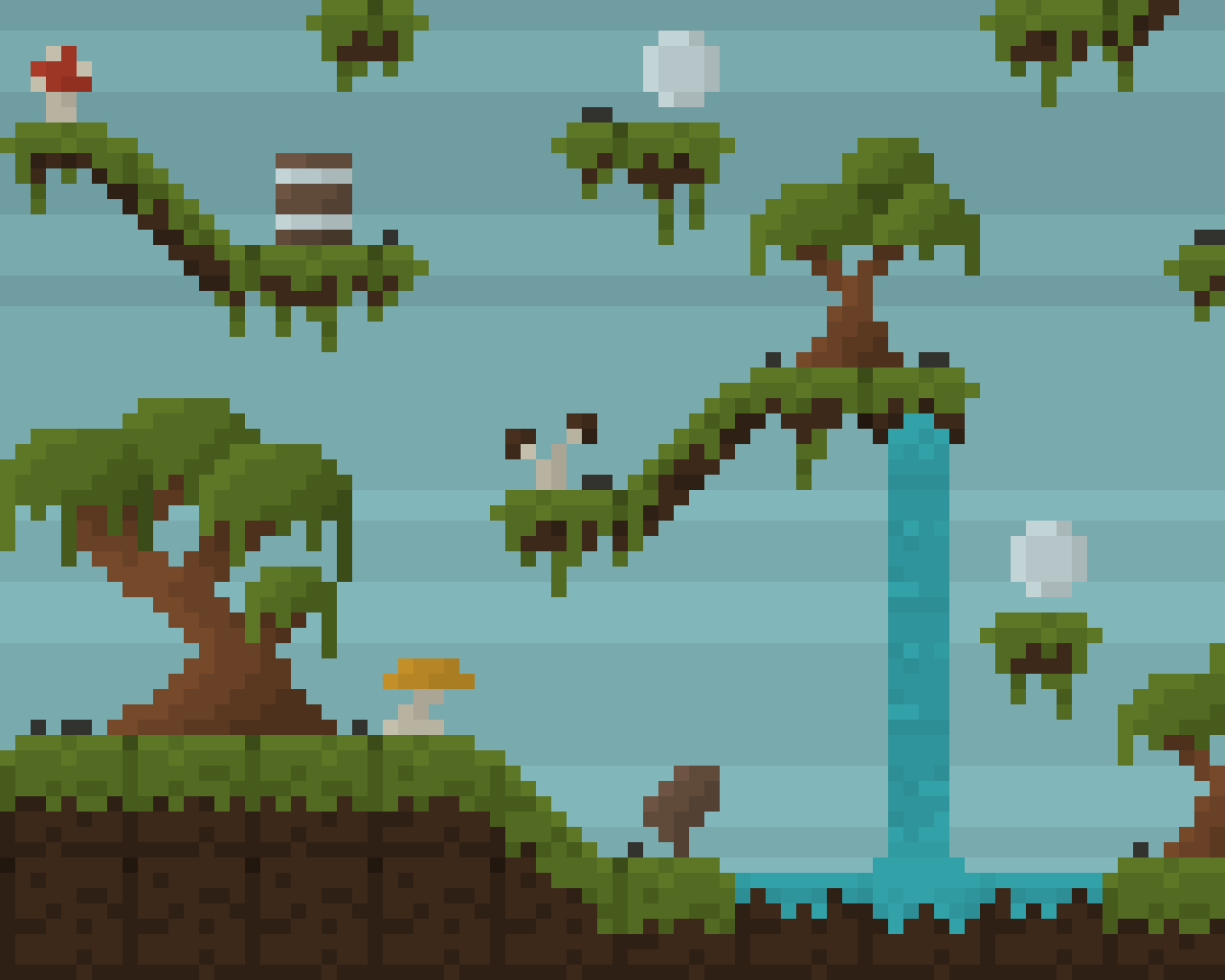 Swamp pico-platformer tileset by Kevin's Mom's House
