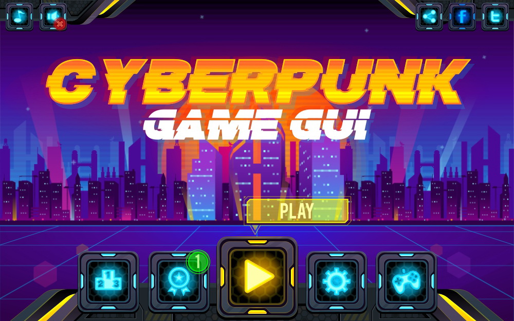 Cyberpunk Game GUI by pzUH