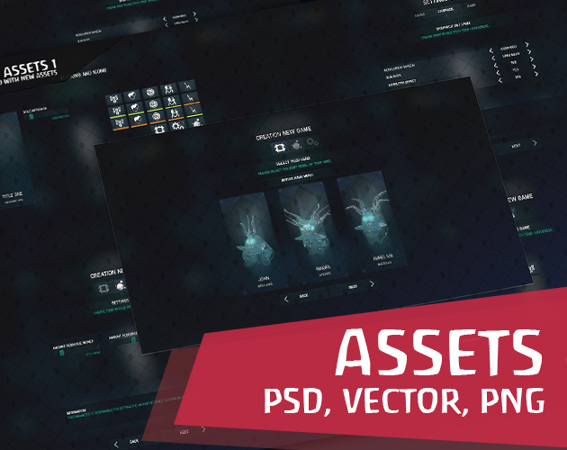 Full Free! - Assets Free: UI Sci-Fi Minimalism #01 by Wenrexa