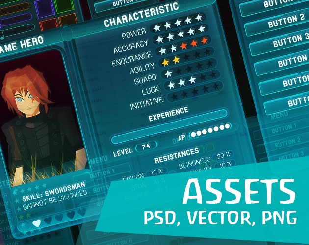 Assets: UI Anime RPG, Novella [Kit] by Wenrexa