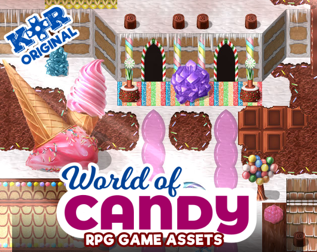 KR World of Candy RPG Tileset by Kokoro Reflections
