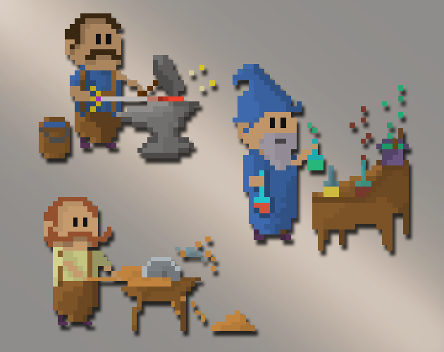 Animated NPC workers by RedoneGamesStudio