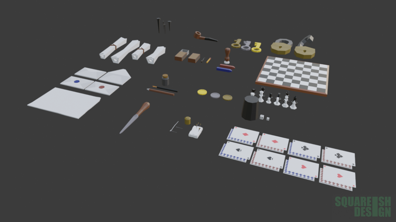 Low poly house items 02 by sjolle