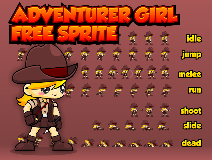 Adventurer Girl - Free Sprites by pzUH