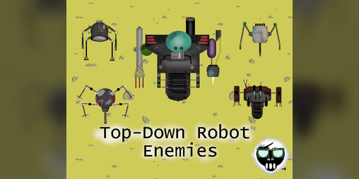Top Down Robot Enemies by Monkeystein Studios