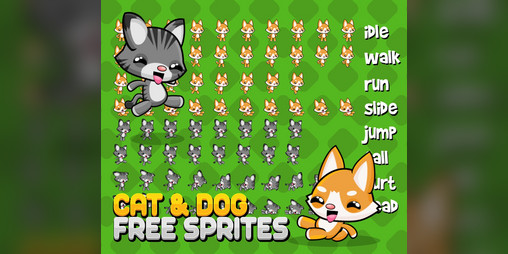 Free Cat and Dog Sprites by pzUH