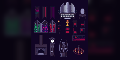Gothic RPG Furniture Sprites by Xenophero